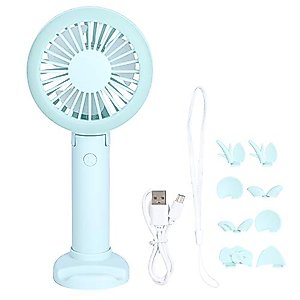 Boxwizard Handheld Fan Portable Battery USB Fan Mini Fan Electric Rechargeable Battery Foldable Handheld Folding Desk Fan Charging for Travel Office Room(A)