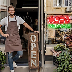 Open Welcome Signs for Business Ultra Bright LED Neon Open Sign 22 Inch Lighted Open Sign Electric Plug In Light Up Open Sign for Business Storefront Window Glass Door Shop Store Bar Salon