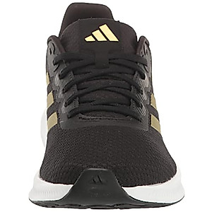 adidas Men's Run Falcon 3.0 Shoes Sneaker, Core Black/Gold Metallic/Better Scarlet, 8