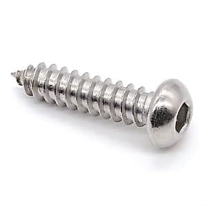 Glvaner (30 pcs) M6 x 16mm Button Head Socket Cap Self Tapping Screws 304 Stainless Steel 18-8 Wood Screws Sheet Metal Screws Full Thread Coverage