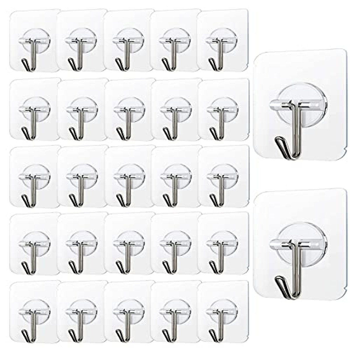 Adhesive Hooks 40 Pack 22lb(Max) Adhesive Wall Hooks, Heavy Duty Self Adhesive Hooks for Kitchens, Bathroom, Office by COLOGO