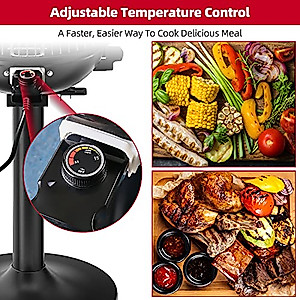 Electric Outdoor Grill,1800W Portable BBQ Grill for Cooking,15+Serving Electric Grill Outdoor Cooking, Non-Stick Removable Stand Barbecue Grill