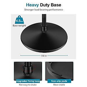 InnoGear Microphone Stand, Mic Stand Detachable Gooseneck Mic Floor Stand Height Adjustable from 32” to 70” with Weighted Round Base for Blue Yeti Blue Snowball Shure SM7B Shure SM58 Samson Q2U