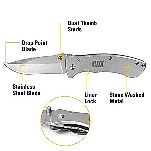 Caterpillar - 7" Folding Knife, Hand Tools, Knives/Blades - No Utility, Knives - Folding (980004) Silver