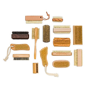 Redecker Children's Foot Brush, Natural Pig Bristle and Oiled Beechwood with Cotton Hanging Loop, Fun Foot-shaped Design, Made in Germany