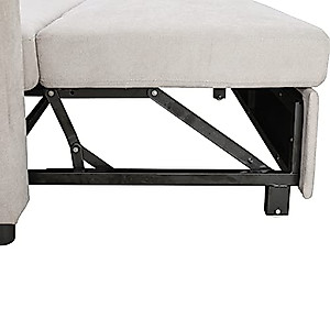 SIENWIEY Sectional Sofa Set, Sleeper Sofa Bed with Storage Chaise for Living Room Modern L-Shape Velvet Pull Out Couch for Small Space(Grey)