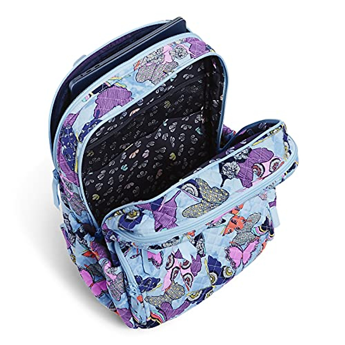 Vera Bradley Women's Cotton XL Campus Backpack, Butterfly By - Recycled Cotton, One Size