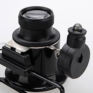 Watch Repair Eye Magnifier Glasses 20X Magnifying Glasses Loupe Jeweler LED Light Lamp Single Lens