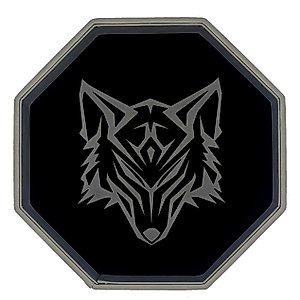 Luck Lab 11.5 Inch Dice Tray – Black and Grey - Big Octagonal Dice Tray with Luxurious Rolling Area for RPG Table Top Gaming Like D&D - Wolf Design