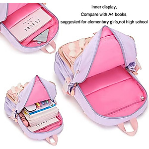 nine-tailed fox Bunny Backpack for Girls,Cute Backpack Little Girl Kindergarten Preschool Elementary School Bookbag Set (Only Backpack Blue)