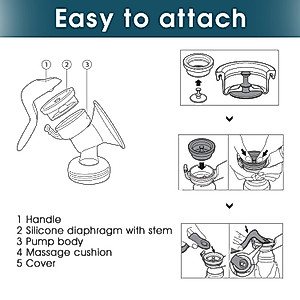 Begical Silicone Diaphragm with stem Replacement Parts Compatible with Philips Avent Manual Breast Pump SCF330/SCF430 Not Original Philips Avent Hand Breastpump Parts/Accessories Clear