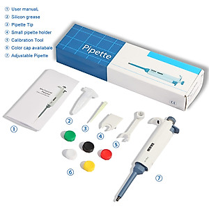CONSINA 10-100ul Single-Channel Adjustable Pipettes, Manual Micropipette High Accurate for Laboratory