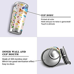 xigua Lovely Couple Owl 20oz Tumbler with Lid and Straw,Vacuum Insulated Stainless Steel Water Cup,Hot and Cold Drink Cup for Car,Sports, Household, Travel