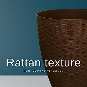 Elly décor Set 2 pz 2.3 gallons Round Trash bin Efficient Trash Can Wastebasket, Fits Under Desk, Kitchen, Home, Office, Durable Plastic Classic Trash bin 9lts Chocolate