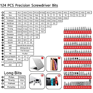 150 in 1 Precision Screwdriver Set, Computer Repair Tool Kit, Laptop Screwdriver Kit, Electronics Repair Tool Kit for PC MacBook Cell Phone iPhone Nintendo Switch PS4 Xbox Controller(Red)