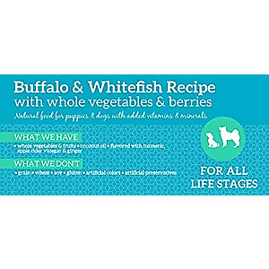 Health Extension Little Bites Dry Dog Food, Natural Food with Vitamins & Minerals, Suitable for All Puppies, Grain Free Buffalo & Whitefish Recipe with Whole Vegetable & Berries (10 Pound / 4.5 kg)