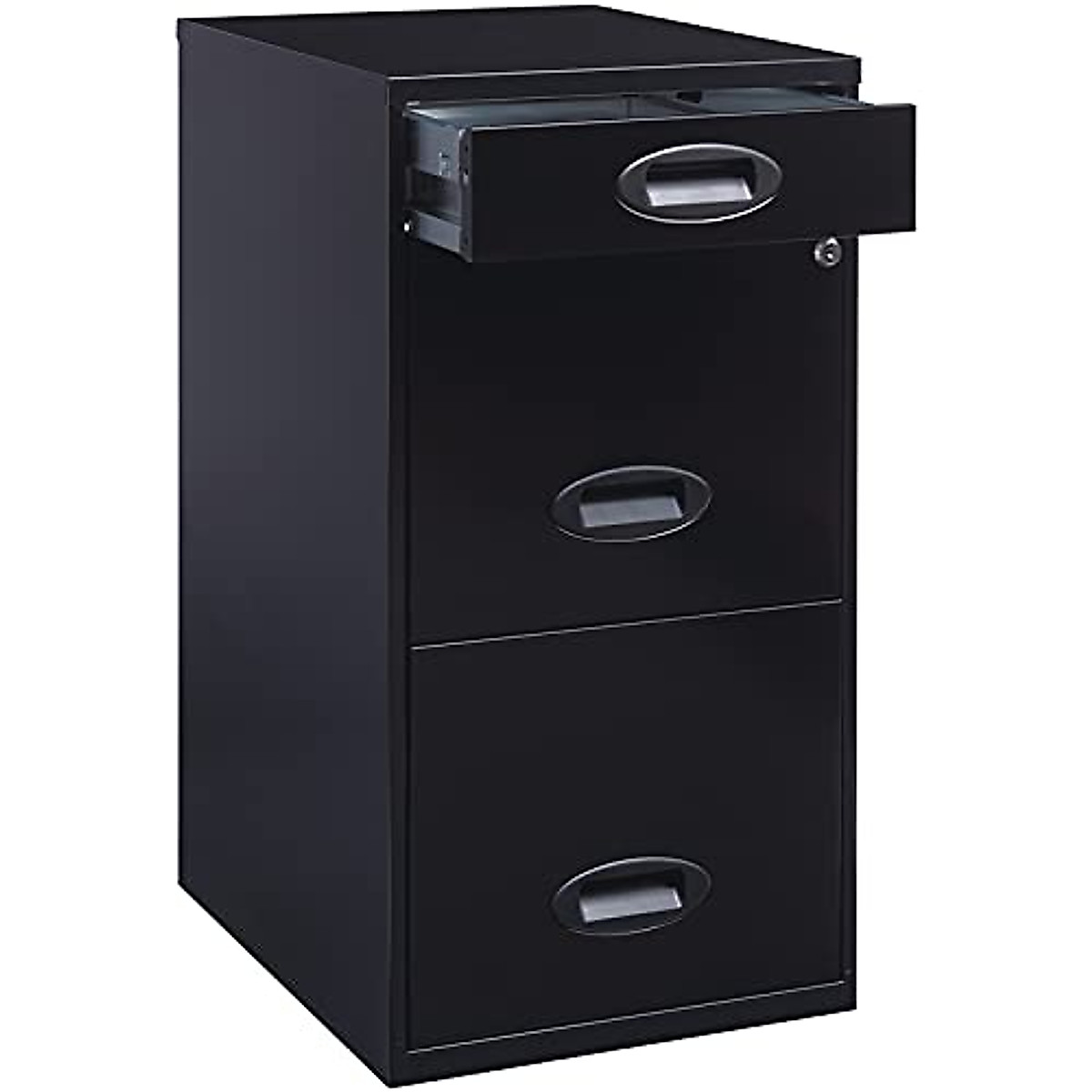 Hirsh Industries Space Solutions 3 Drawer Metal File Cabinet with Pencil Drawer Black