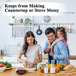 HONEZUEN Kitchen Black Spoon Rest for Stove Top, Round Large Ceramic Spoon Holder for Kitchen Counter, Rustic Farmhouse Utensil Rest for Spatula, Ladle, Spoons or Tongs, Dishwasher Safe