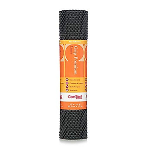 Con-Tact Brand Premium Thick and Non-Adhesive Drawer Shelf Liner, 12" x 4', Black
