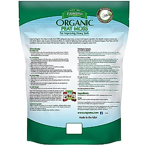 Espoma Organic Peat Moss; All-Natural Horticultural Grade Sphagnum Peat Moss Approved for Organic Gardening. Helps Improve Aeration & Moisture Retention. Promotes Root Growth – Pack of Two