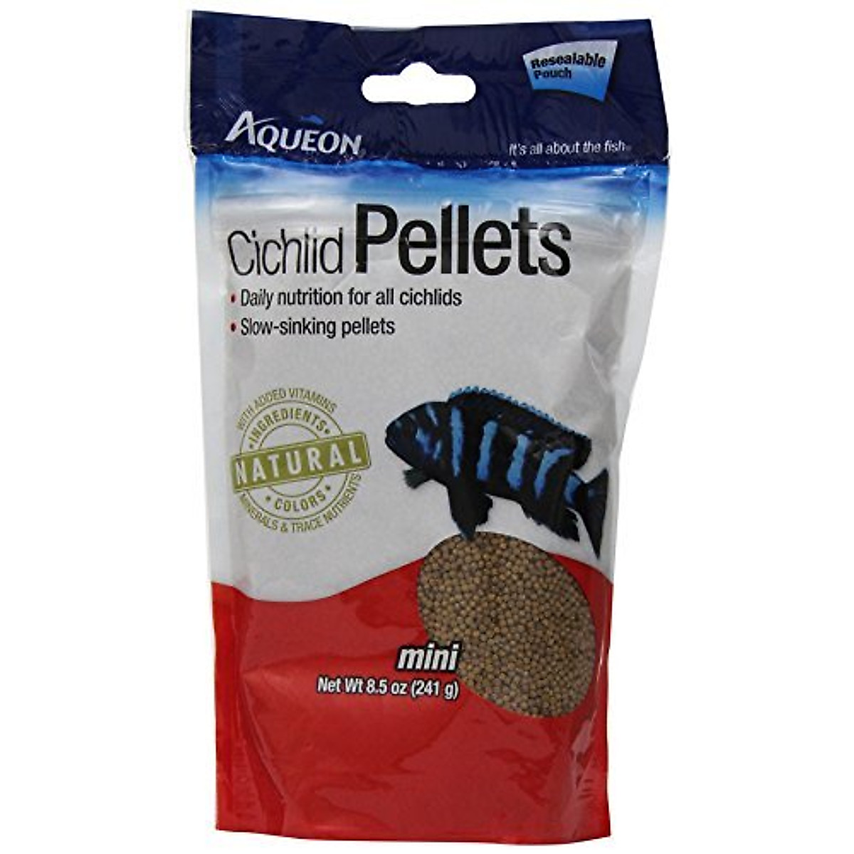 Aqueon 06181 Cichlid Food Mini Pellets, 2 Packs of 8.5 Ounces