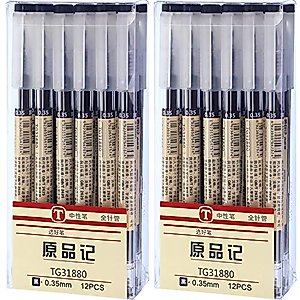 Chinco 0.35 mm Black Gel Ink Pen Extra-Fine Ballpoint Pen for Office School Stationery Supply (24 Pieces)