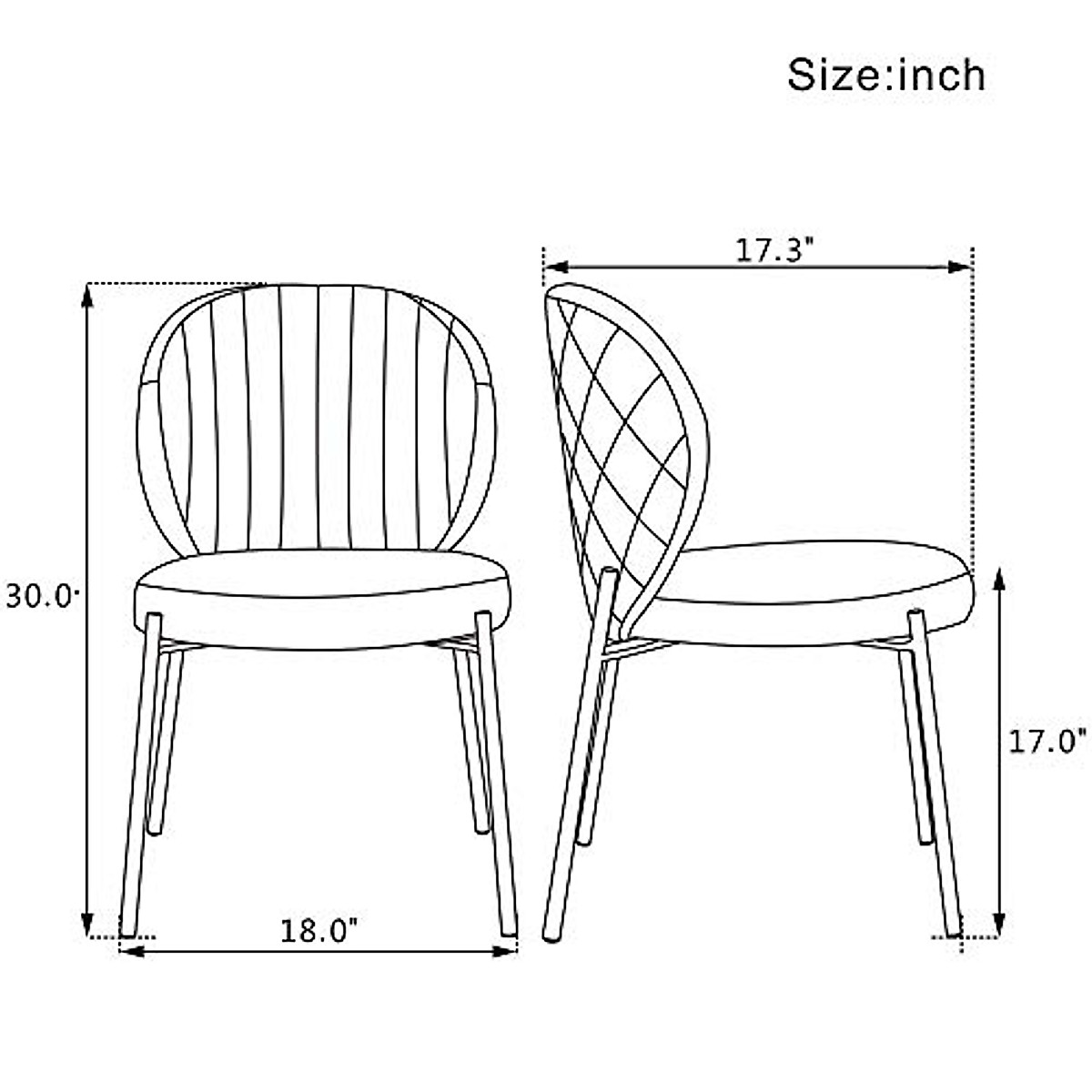 DAGONHIL Velvet Dining Chair,Upholstered Vanity Chairs with Golden Metal Leg,Set of 2(Teal Green)