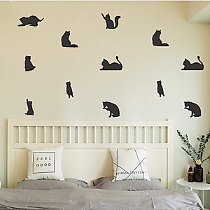 A Room with Cats Wall Decals-Cute Animal Stickers for Kids Room Bedroom Nursery Playroom Decor