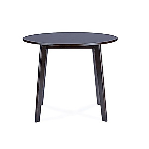 Baxton Studio Debbie Mid-Century Round Dining Table, Dark Brown