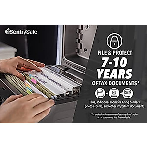 SentrySafe Fireproof and Waterproof Safe Box with Key Lock, File Safe with Carrying Handle for Documents, 0.66 Cubic Feet, 14.1 x 16.6 x 13.8 Inches, FHW40100