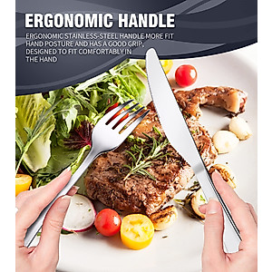 VIVANI 16 Piece Silverware Set for 4, Premium Stainless Steel Cutlery Set, Utensil Sets, Flatware Sets for 4, Forks Spoons and Knives Set Dishwasher Safe for Home Kitchen