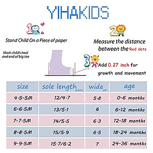 YIHAKIDS Baby Shoes Infant Toddler Soft Anti-Slip Sole Leather Moccasins Cartoon Stars Baby Slippers (6-6.5 US/6-12 Mo./5.1in, Dark Gray)