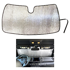 YelloPro Custom Fit Reflective Windshield Sunshade for 2016 2017 2018 2019 2020 2021 2022 2023 Toyota Tacoma, TRD Off-Road, SR, SR5, TRD Sport, TRD Pro, Limited 2Dr 4Dr Pickup, UV Reflector