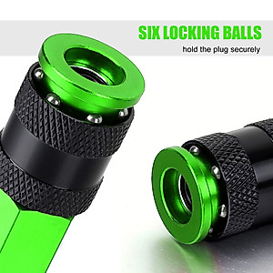 FYPower 15 Pieces 1/4" NPT Aluminum Air Coupler and Plug Kit, Quick Connect Air Fittings, Industrial Quick Connector Set (Green)