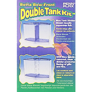 Penn Plax Twin Beta Bow-Front Kit for Aquarium Blue, Green, Tank is 7.5" Across The Front, 6" Across The Back