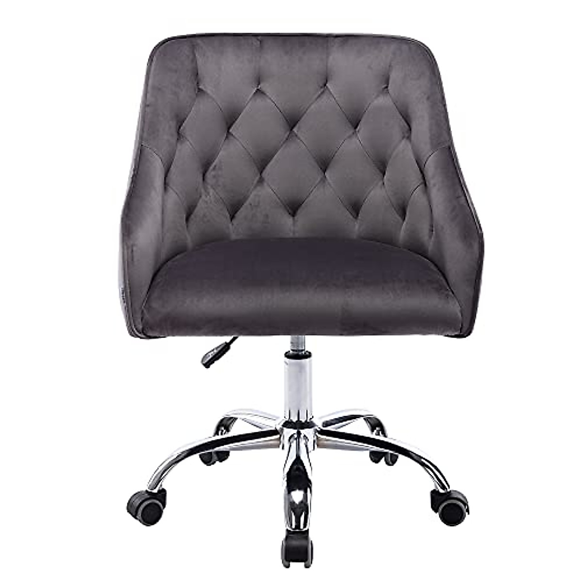 Modern Shell Swivel Chair, Velvet Desk and Chair, Leisure Office Chair Living Room Bedroom (Black)