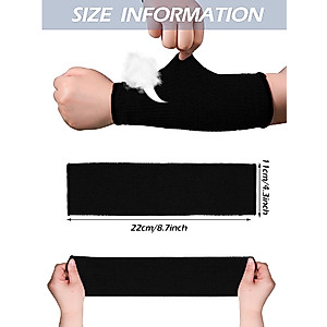 Geyoga 2 Pairs Cut Resistant Sleeves Bite-Proof Arm Protectors Arm Protection Sleeves Guard (Black, 22 cm)