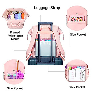 Knitting Bag Backpack,Leudes Yarn Storage Organizer Large Crochet Bag Tote Water Resistant Yarn Holder Case for Carrying Projects, Knitting Needles, Crochet Hooks and Other Accessories (Pink)
