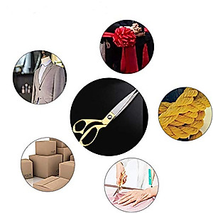 ZJMZZM 8.5 '' Gold Stainless Steel Sharp Tailor Scissors Professional Household Scissors Craft Scissors Fabric Scissors Heavy Duty Cutting Sewing, Crafts, Home Kitchen Office