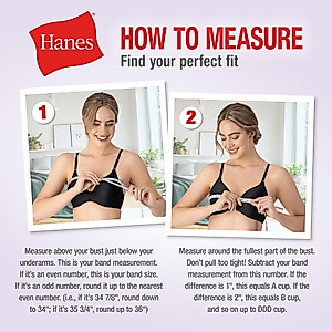 Hanes Wireless Bra, Seamless Bra with Full Coverage, Comfort Flex Wirefree, Perfect Coverage (Smart Sizes XS to 3XL)