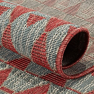 Jaipur Living Vibe Maji 4'X6' Area Rug, Global Red for Outdoor Spaces