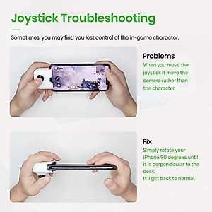 IFYOO YAO L1 Pro Mobile Game Controller Joystick for iPhone (iOS 13.4 or Later), Gaming Gamepad for PUBGG Mobile, Call of Duty Mobile(CODM), Wild Rift, Genshin Impact, with 2 pcs Finger Sleeve - White
