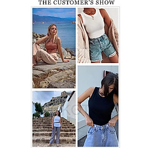 Dokotoo Womens Ladies Athletic Plus Size Basic Ribbed Thick Strap Round Neck Racerback Solid Tight Slimming Fitted Summer Sleeveless Shirts Sports Workout Long Tank Tops for Women Activewear Tops 2XL