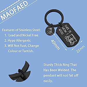 MAOFAED Golfer Gift Golf Keychain This is How I Roll Keychain Gift for Golfer Golf Cart Keychain (how i roll black)
