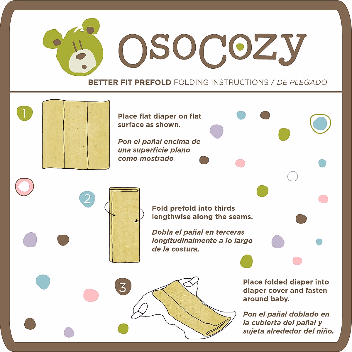 OsoCozy Better Fit Unbleached Prefold Cloth Diapers -100% Cotton, Gauze Weave, Sized for Tri Folding - Size 3 - (Toddler 4x8x4 Fits 25-45 lb.) - 1 Dozen