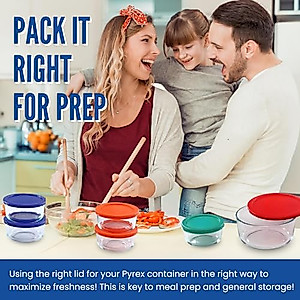 Replacement Lid for Pyrex 5" Storage Plastic Cover 2 Cup Bowl 7200-PC Turqoise (10-Pack)