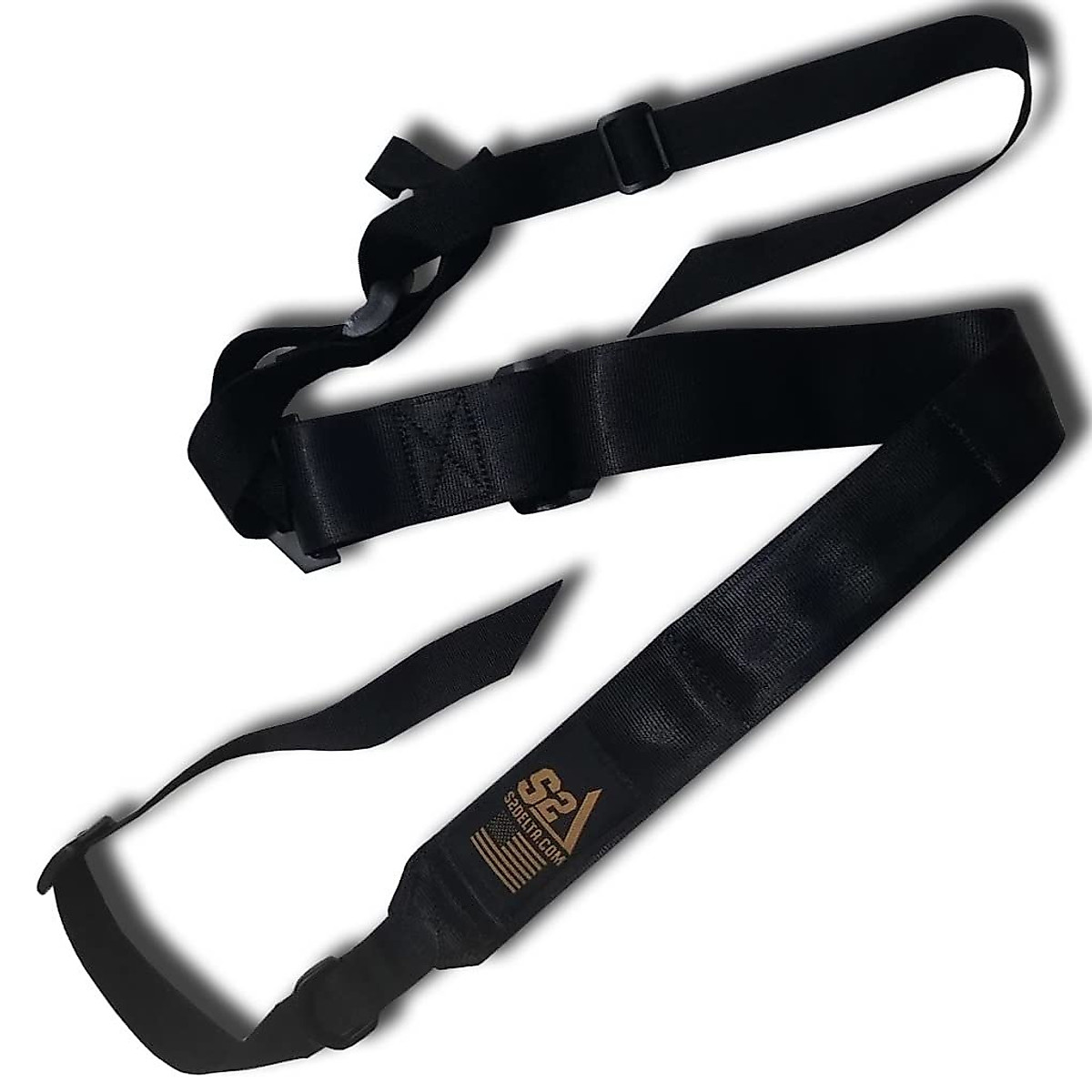 S2Delta - Padded 2 Point Black Rifle Sling, Fast Multi-Point Adjustment, Comfortable 2” Wide Padded Shoulder Strap for Carbines and Hunting (Black)