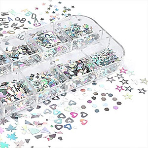 Diarypiece Fluorescent Sequins Flakes Resin Epoxy Mold, for Jewelry Filling Glow in the Dark Holographics Glitter