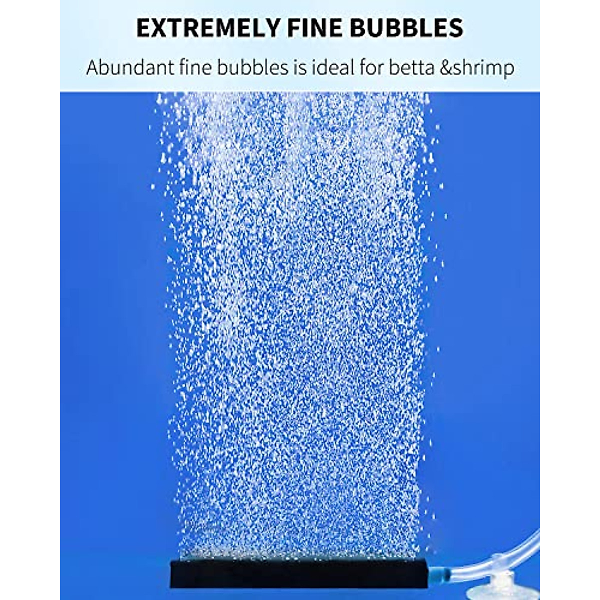 Uniclife Adjustable 64 GPH Air Pump 2 Outlets with Superior Fine Bubbles Air Stone Bar Accessories for Aquarium Fish Tank