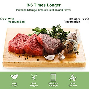 Vtuuu Vacuum Sealer Bags for Food Saver Vacuum Sealer Bags Rolls 3 Pack (6", 8", 11") x 26 ft Each BPA-Free-Puncture-Resistant and Food-Safe Compatible with Most Vacuum Sealers